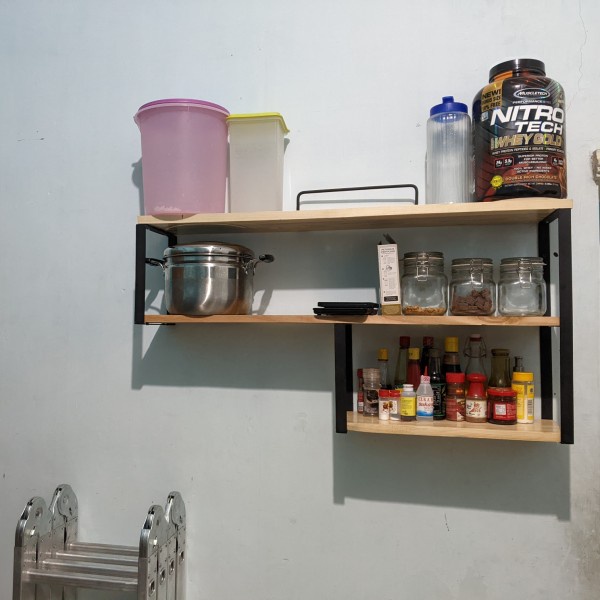 Jual rak dapur custom besi kayu kitchen sett Indonesia|Shopee Indonesia