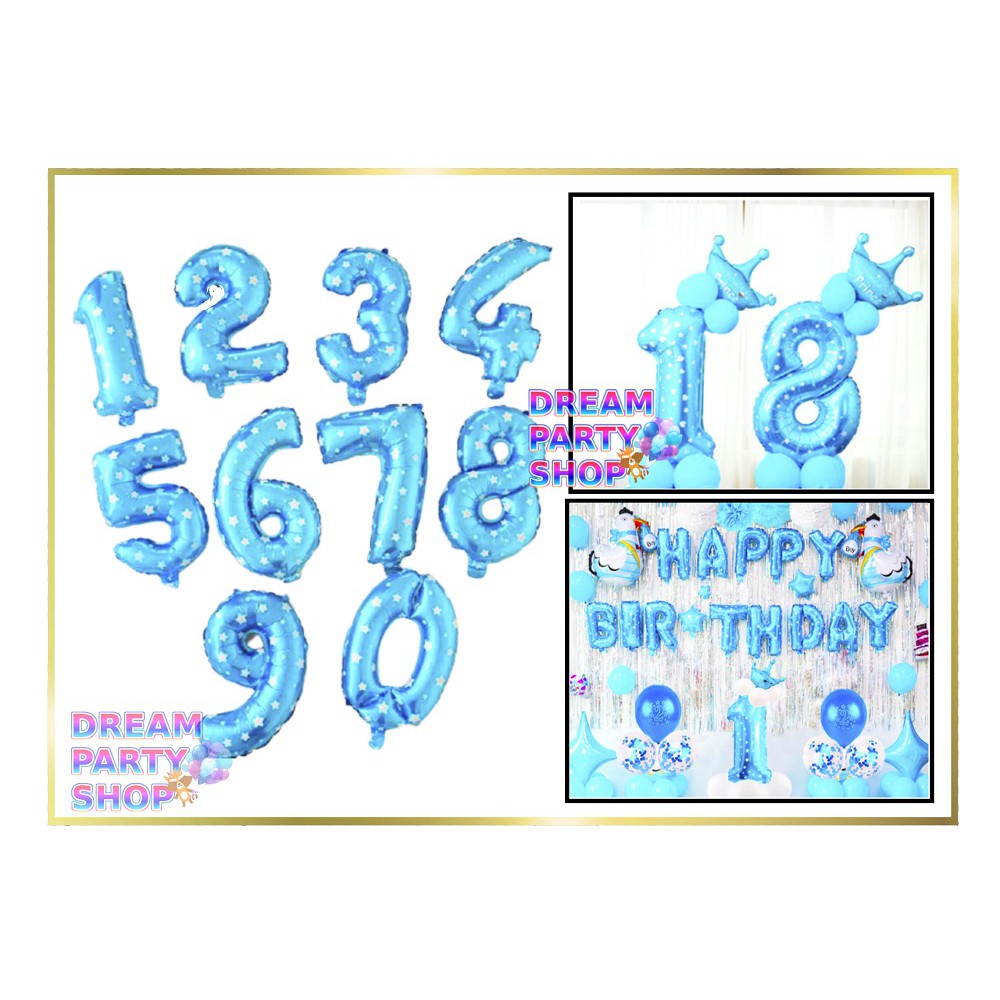 Jual BALON ANGKA FOIL BIRU/ BALON ANGKA FOIL BIRU ANGKA 0-9 | Shopee ...