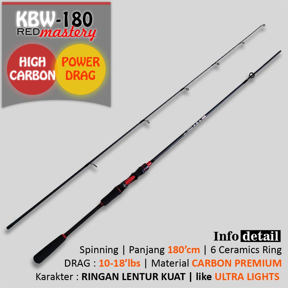 Jual Promo COD Joran Pancing Spinning Casting UL High Carbon Fiber 2 Segments 1.8 meter / 2 ...