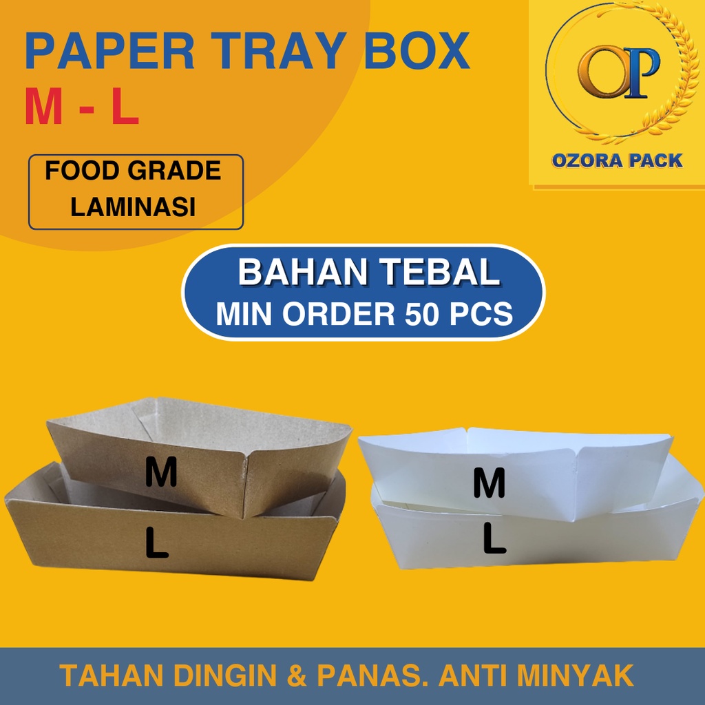 Jual Paper Tray Polos / Paper Tray Kraft / Paper Tray Size M L / Piring ...