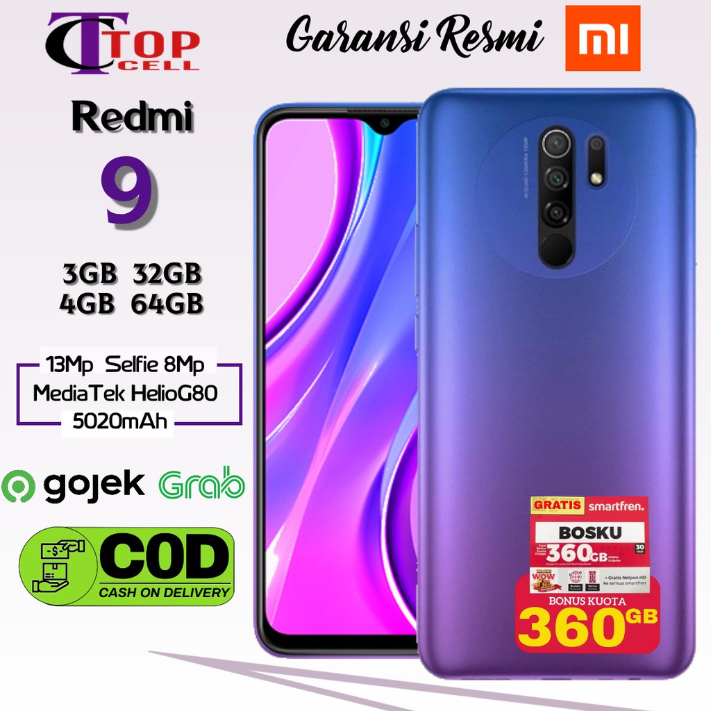 Jual Xioami Redmi 9 Ram 3GB+32GB - 4GB+64GB Garansi Resmi Xiaomi ...