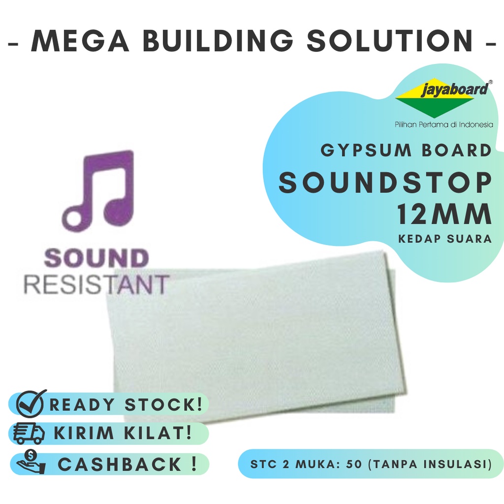 Jual Papan Gipsum KEDAP SUARA SOUNDSTOP 12 mm - Gypsum Jayaboard ...