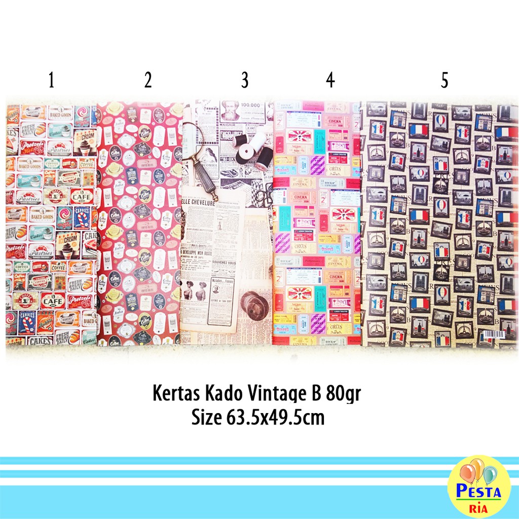 Jual MURAH !! / kertas kado VINTAGE B/ kertas kado PARIS / kertas kado ...