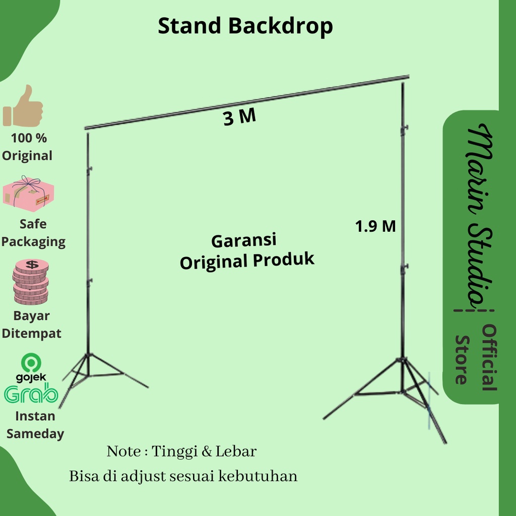 Jual Bracket Stand 2x3M Backdrop Stand Bracket Foto Studio Besi Tiang ...