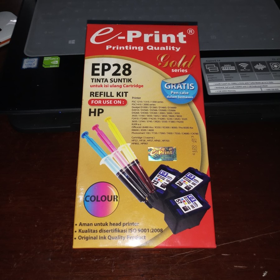 Jual Tinta E Print Refill Kit Goal Printer HP Suntikan Black/Colour ...