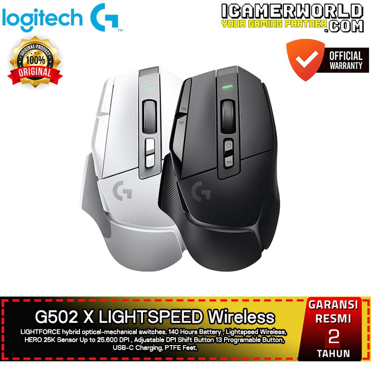 Jual Logitech G502X / G502 X LIGHTSPEED Wireless HERO Gaming Mouse ...