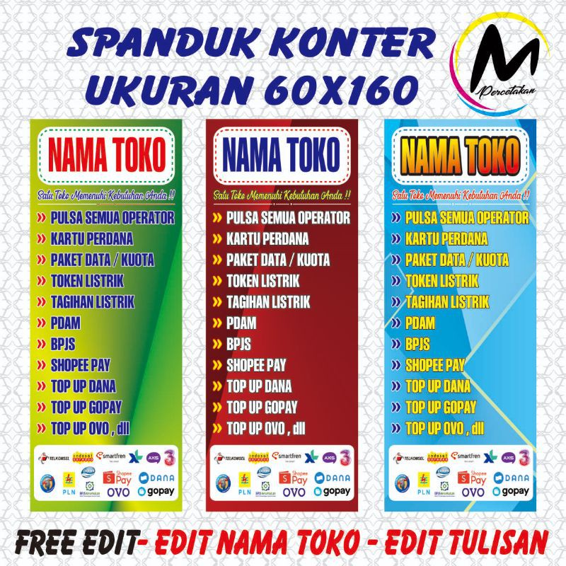 Jual Cetak Banner Konter Spanduk Cellular - Ukuran 60x160 Cm | Shopee Indonesia