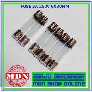 Jual Fuse 5A 250V - Sekering 5A 250V 6x30 mm | Shopee Indonesia
