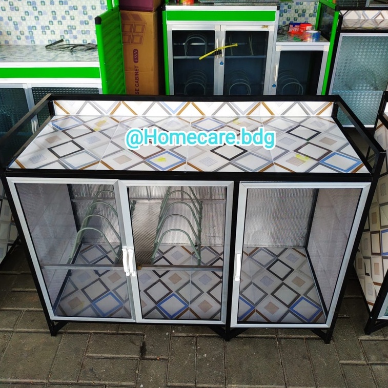 Jual Meja Kompor Premium Kaca Riben Tiang Warna 3 Pintu | Shopee Indonesia