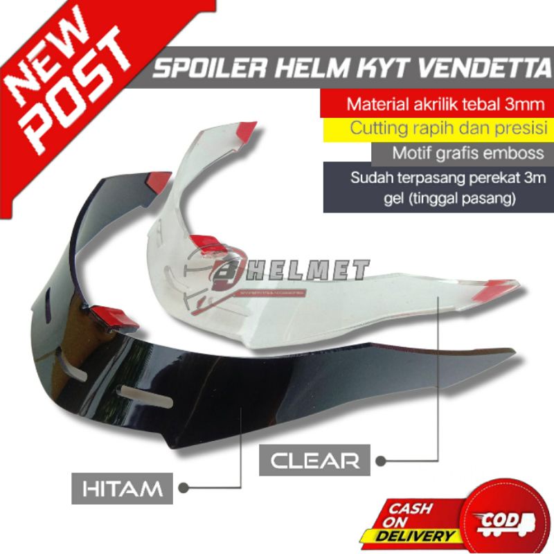 Jual Spoiler Helm Kyt Vendetta 2 Falcon Fr 2 All Series Helm Full Face ...