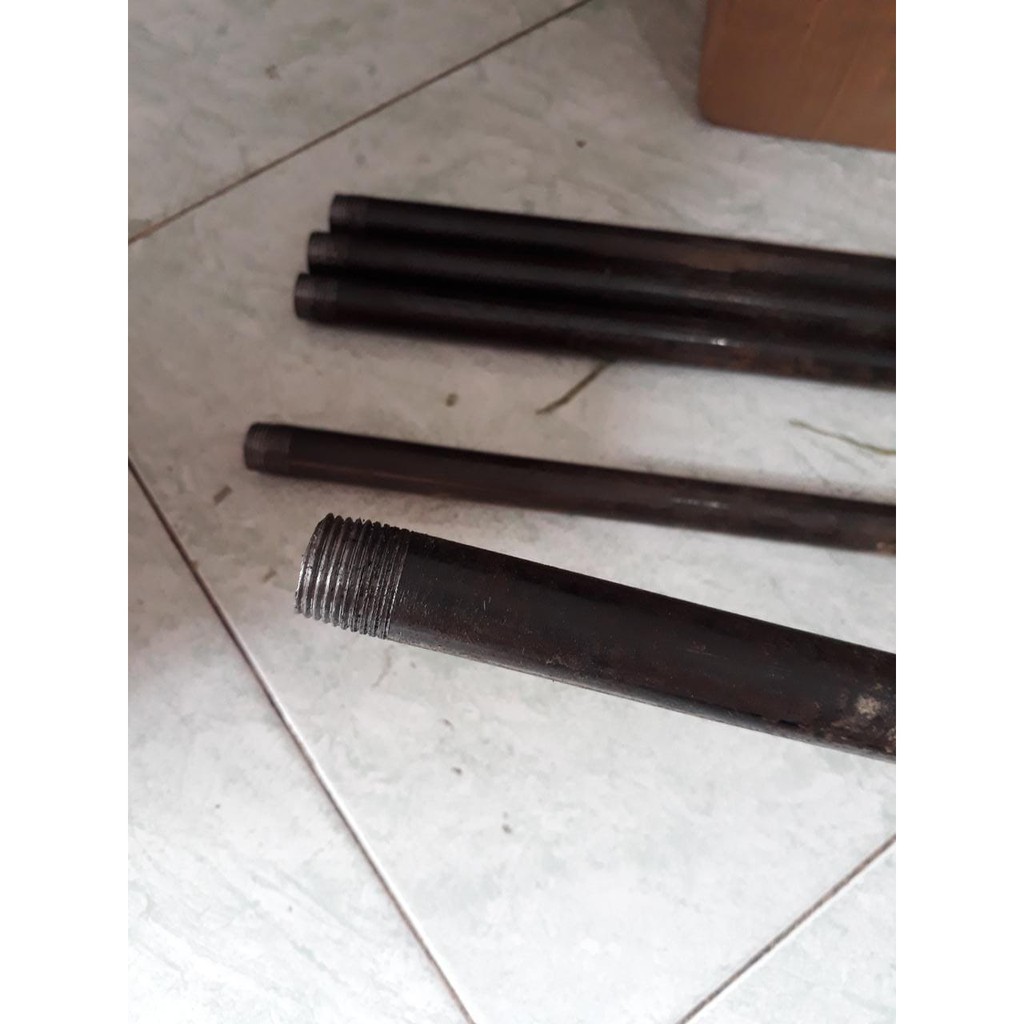 Jual pipa besi 120cm ulir 1 ujung untuk pipe clamp 1/2" pipa ada drat ...