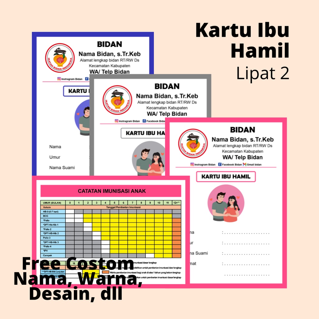 Jual Kartu Ibu Hamil , Buku Ibu Hamil, Kartu Imunisasi anak | Shopee ...