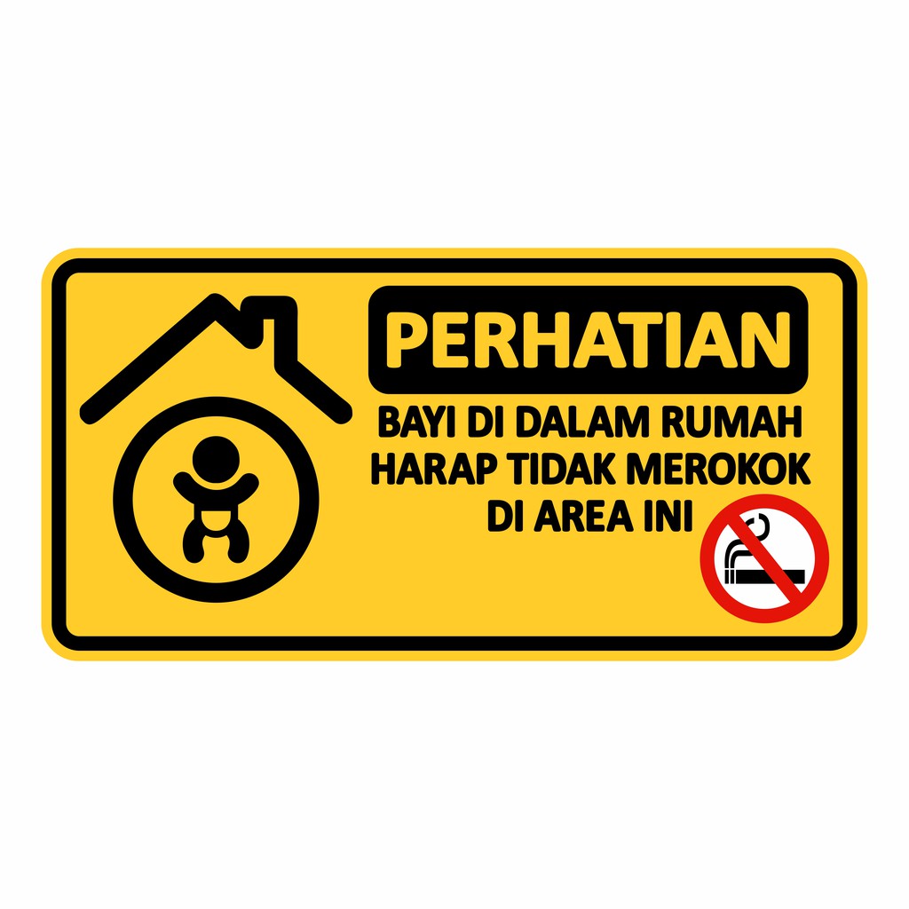 Jual Rambu Dilarang Merokok Ada Bayi 40cm x 20cm Plat Alumunium ...