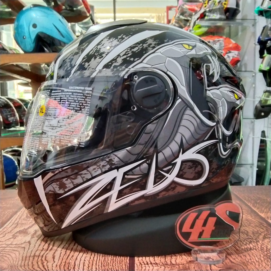 Jual Zeus ZS-811 Black AL48 White Helm Full Face Clear Visor | Shopee ...