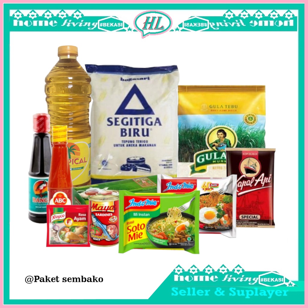 Jual paket sembako MINYAK GORENG TERIGU INDOMIE KECAP MANIS SAOS ROYCO ...