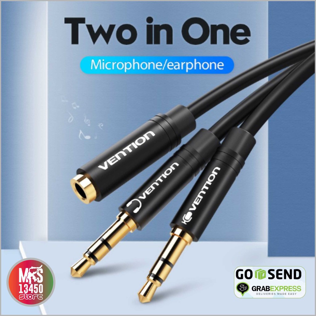 Jual Vention 2in1 Kabel Audio Splitter Jack 3.5mm AUX | Shopee Indonesia