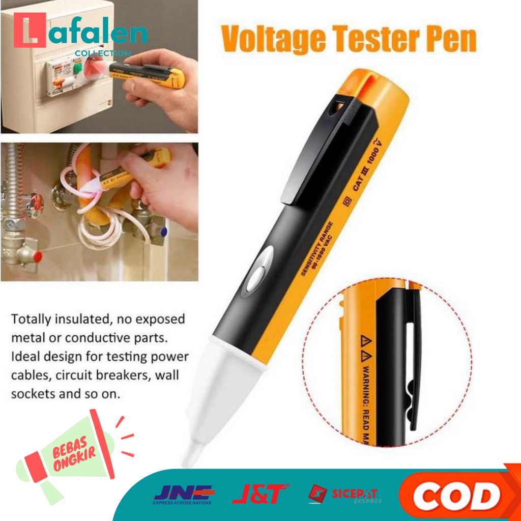Jual Tespen Listrik Cek Kabel Putus Non Contact Test Pen AC 90V-1000V ...