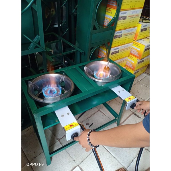 Jual 1set kompor gas high pressure/kompor gas api besar 1set rangka ...