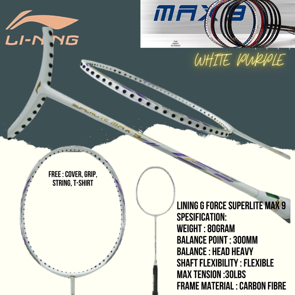 Jual Badminton Raket Merk LI-NING Type SUPERLITE MAX 9 (ORIGINAL ...
