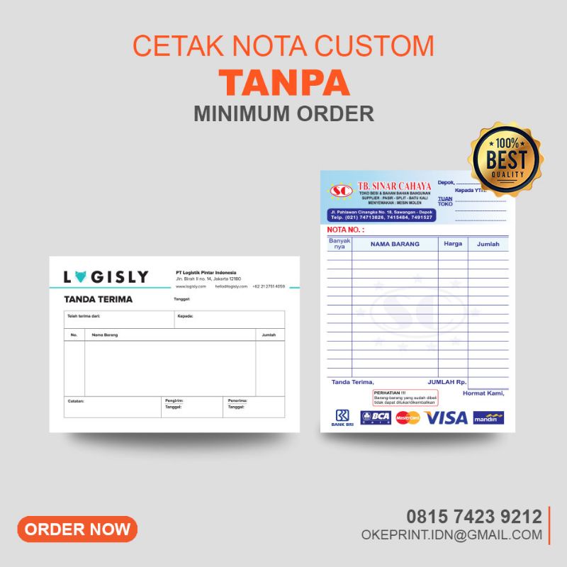 Jual CETAK NOTA BON FAKTUR INVOICE BISA SATUAN 3 ply Rangkap (bisa ...