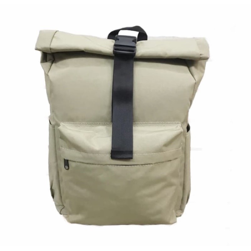 Jual Promo!!Tas Model korea Tas backpack rolltop Cream Tas Sekolah ...