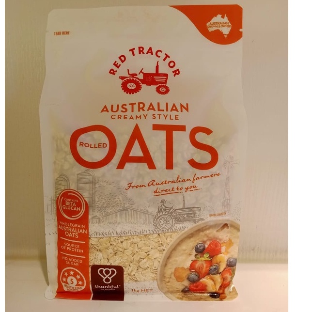 Jual RED TRACTOR AUSTRALIAN ROLLED OATS 1KG Indonesia|Shopee Indonesia