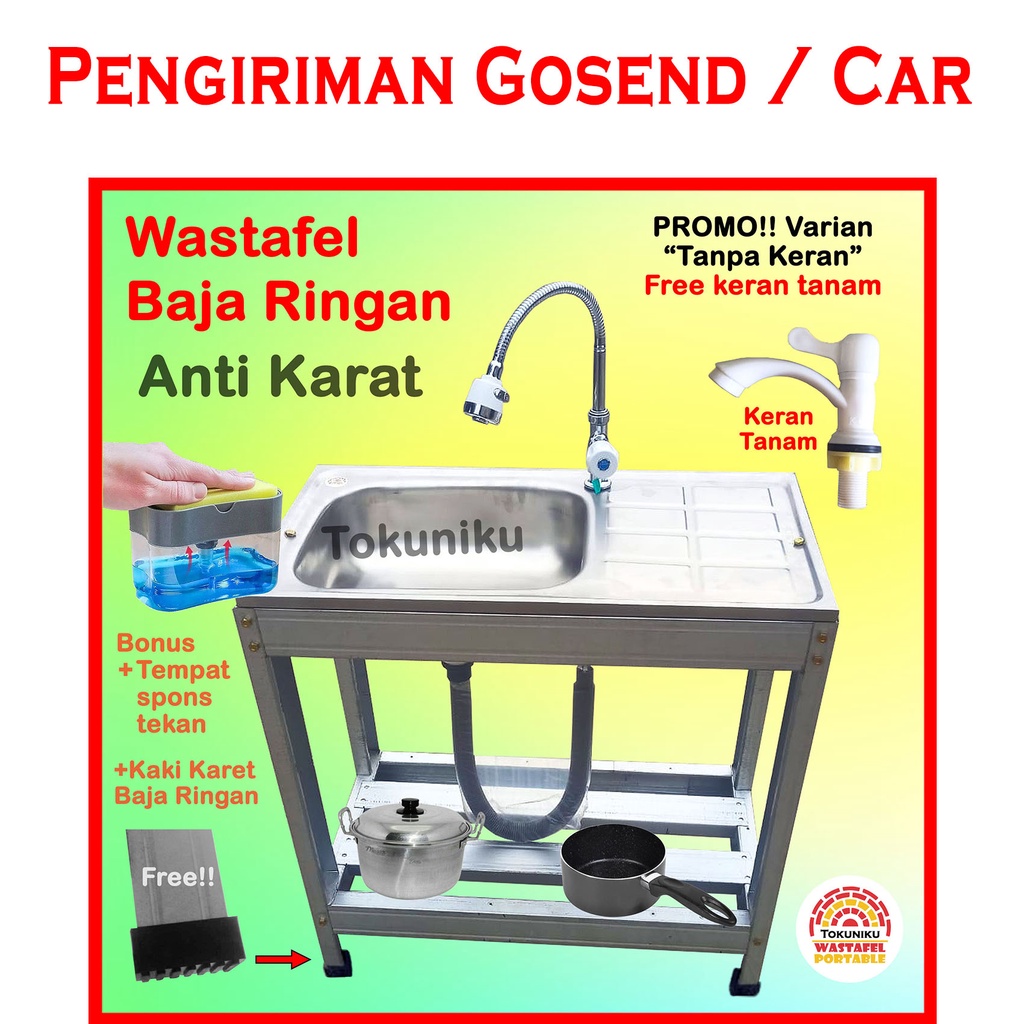 Jual KHUSUS GOSEND Bak Cuci Piring Baja Ringan Wastafel Cuci Piring ...