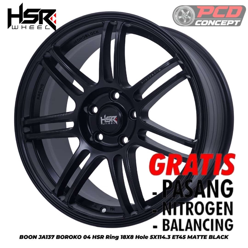 Jual VELG MOBIL HSR R18 BOON BUAT INOVA RUSH TERIOS JUKE R18 HITAM ...