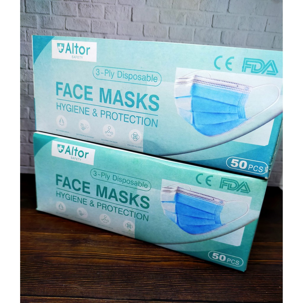Masker Earloop 3Ply Isi 50 Pcs per Box Merk Altor Safety ( setara medis ...