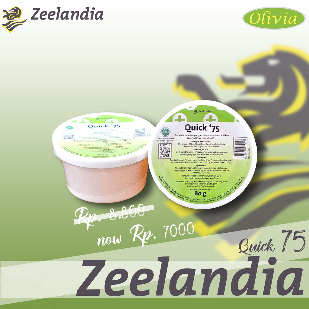 Jual Zeelandia Quick 75 Emulsifier 80 Gram Pengemulsi SP Penstabil Kue ...