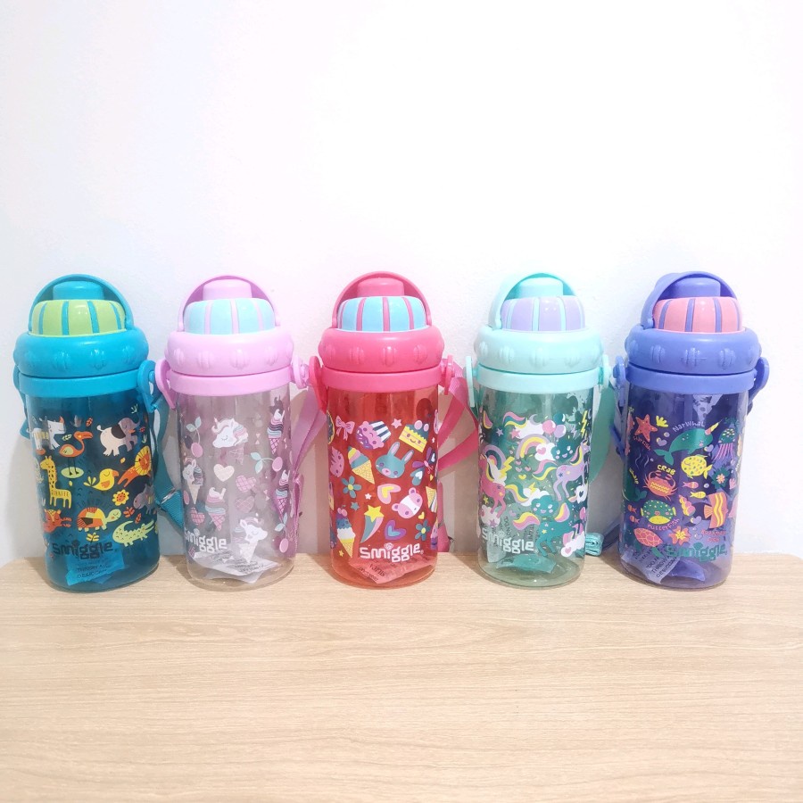 Jual Botol Minum Smiggle Motif Bottle anak 430ml + Tali panjang ...