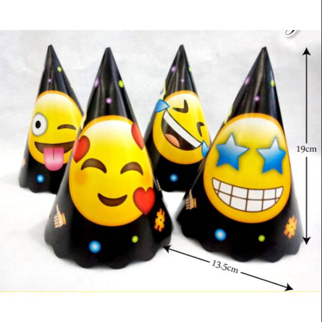 Jual Topi kerucut Happy Birthday Topi ulang tahun Emoji Topi happy ...
