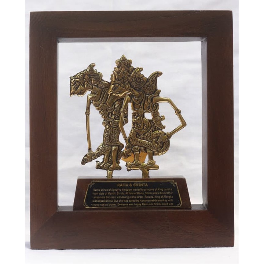 Jual Frame wayang RAMA SHINTA warna kuningan kemasan box batik | Shopee ...