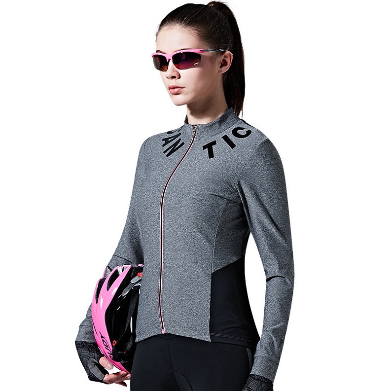 Jual BAJU KAOS JERSEY SEPEDA roadbike wanita abu abu santic printing | Shopee Indonesia