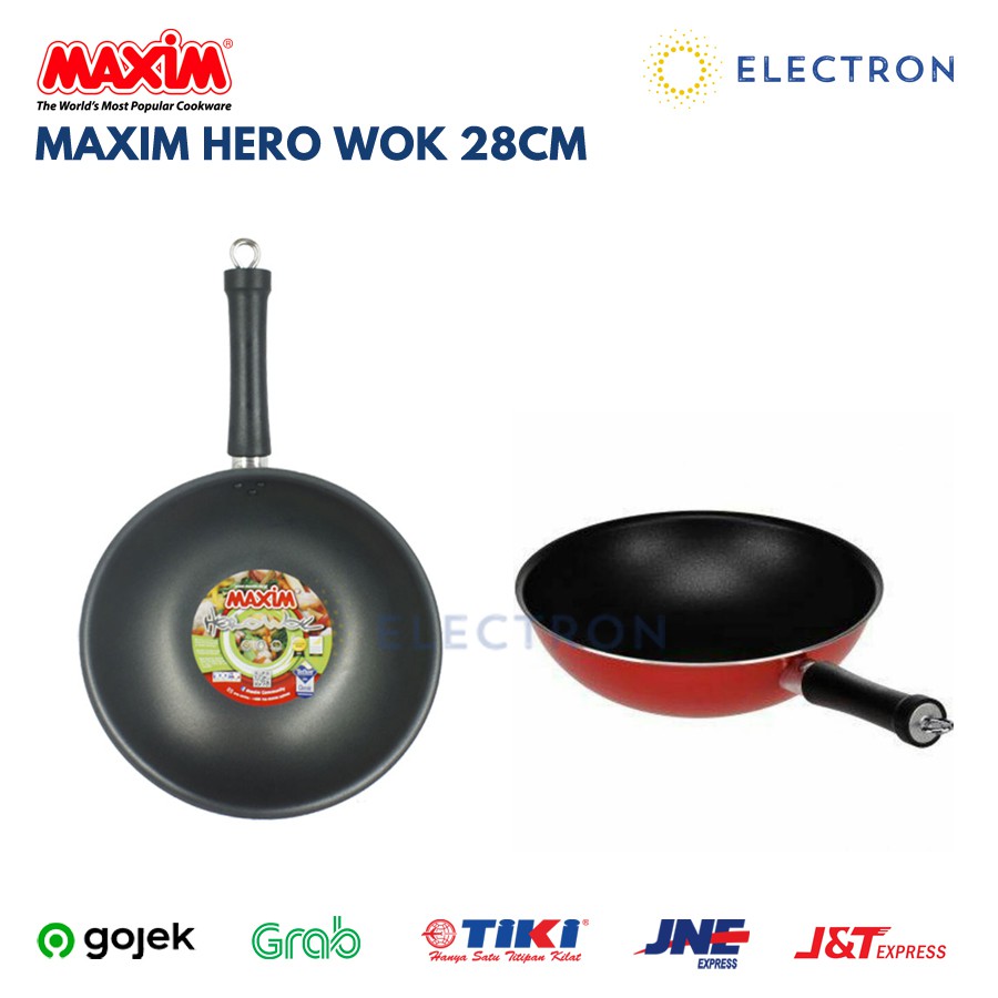 Jual Maxim Hero Wok 28cm Herowok 28 cm Teflon Wajan Penggorengan Fry Pan Panci | Shopee Indonesia
