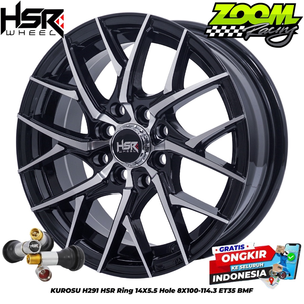 Jual velg racing ring 14 hsr KUROSU velg HSR R14 lebar 5,5 pcd 4X100/4x114,3 brio, calya, ayla ...