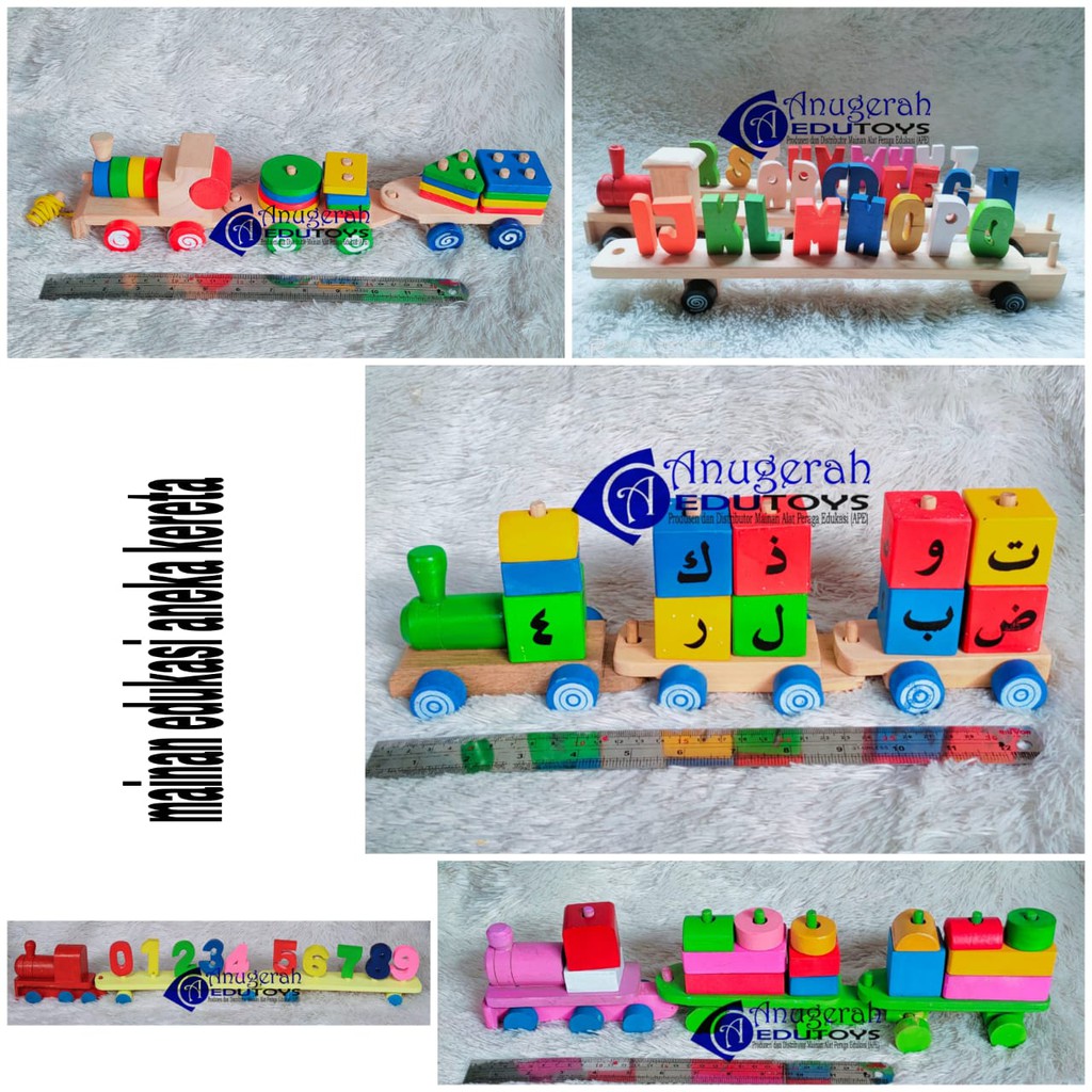 Jual mainan edukasi kereta hijaiyah, huruf angka geometri | Shopee ...