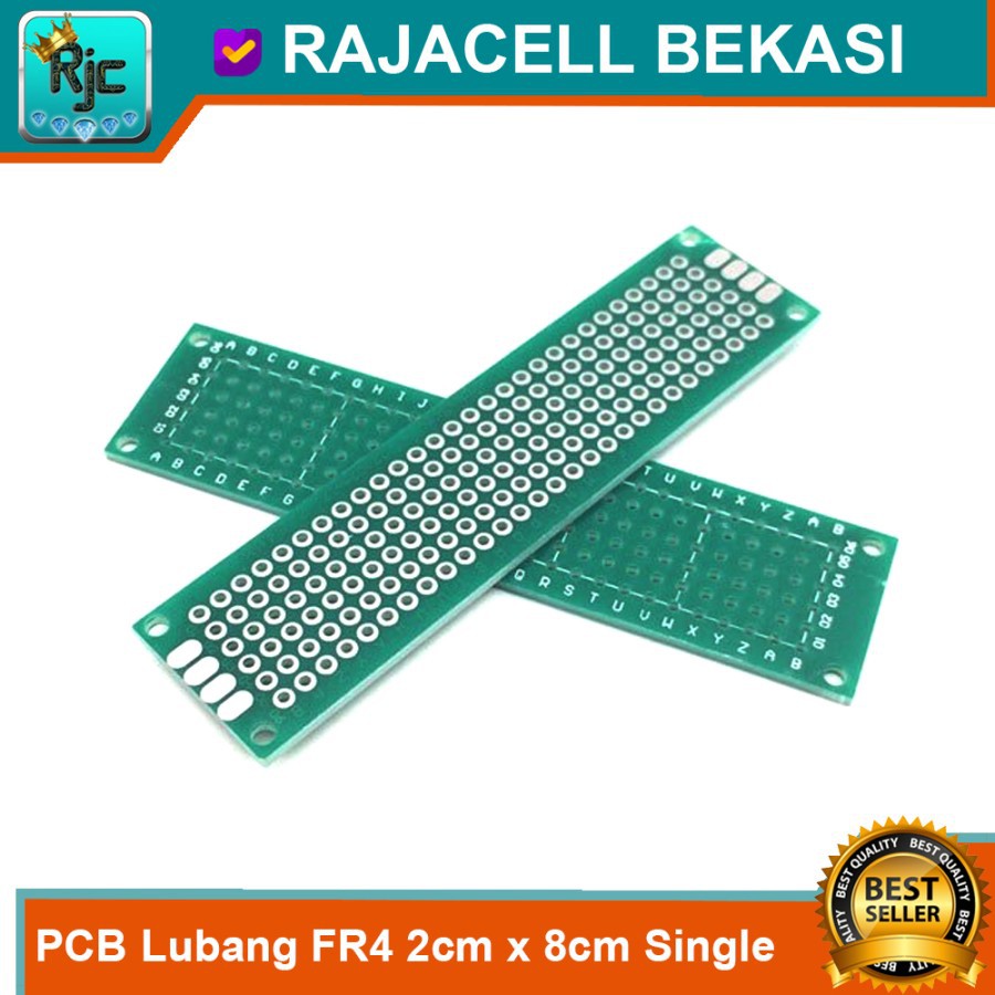 Jual PCB Lubang Prototype PCB bolong 2x8 cm FR4 Fiber Single Layer ...