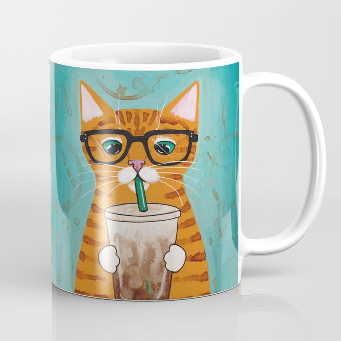 Jual Mug Keramik Tema Desain Gambar Kucing Iced Coffee Cat Mug | Shopee ...