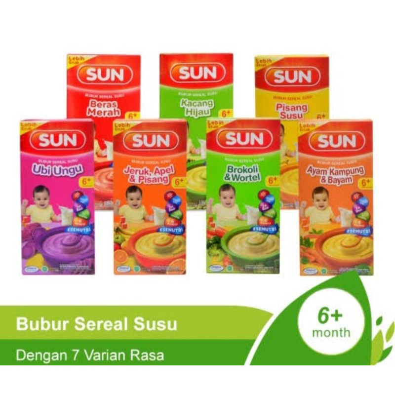 Jual SUN bubur cereal box 6+ 120gr, bubur bayi, bubur cereal , mpasi ...