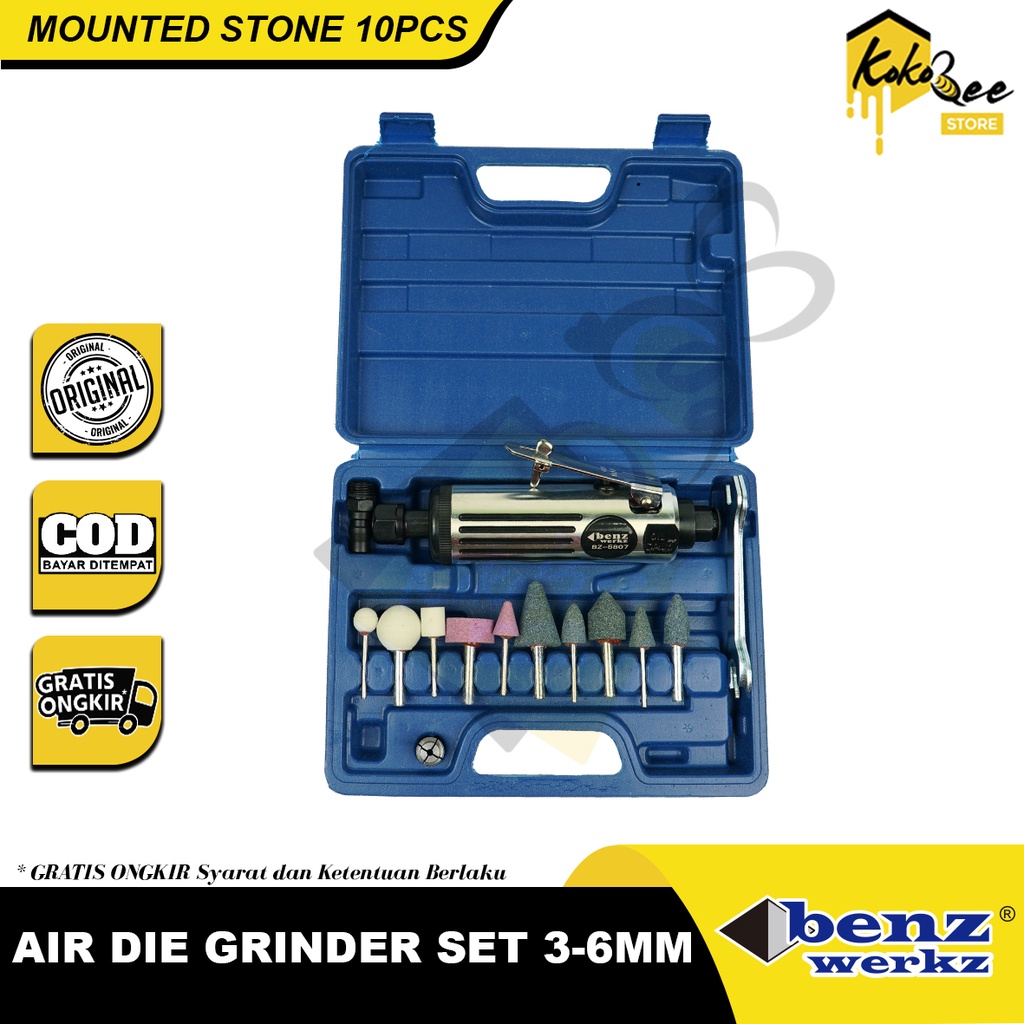 Jual Benz werkz Air die grinder kit set 3mm 6mm - Mesin gerinda angin ...