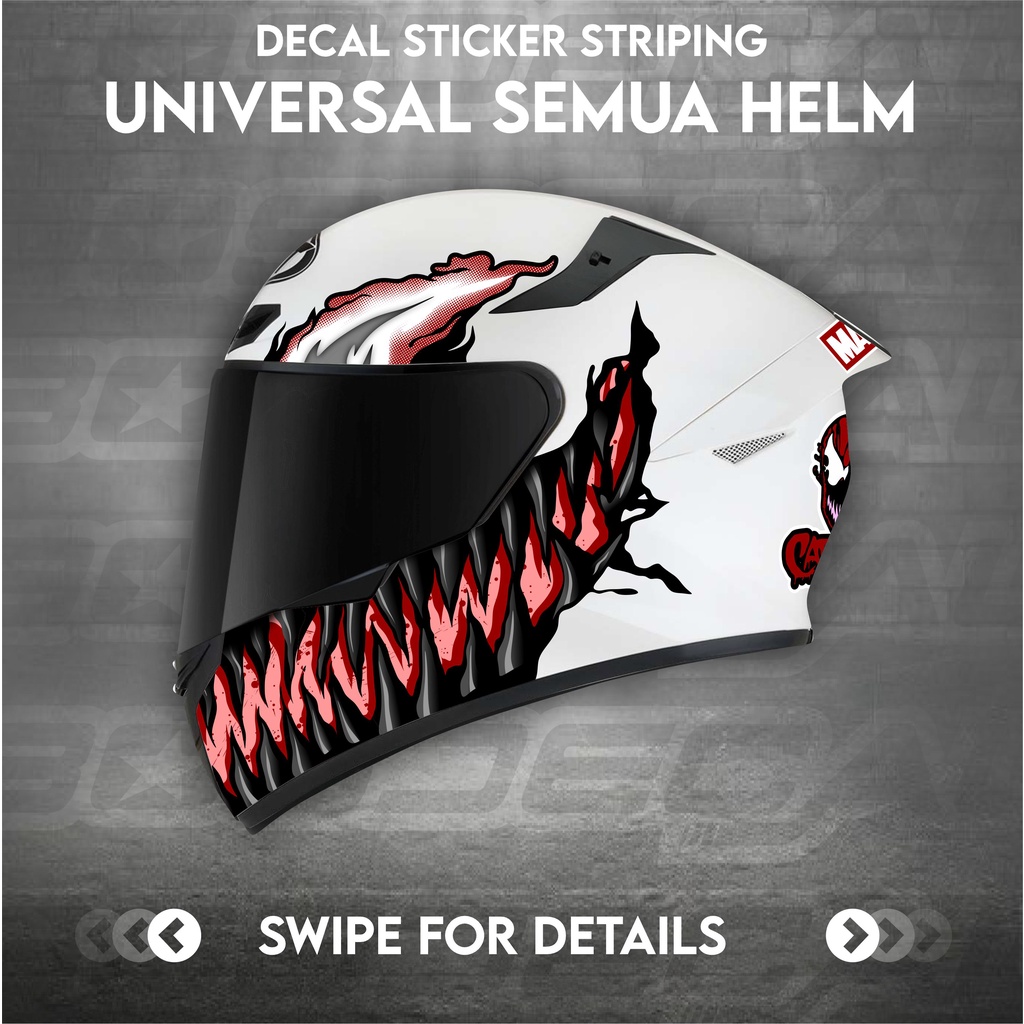 Jual STIKER HELM UNIVERSAL MOTIF ANTI VENOM FULL SET STRIPING | Shopee ...