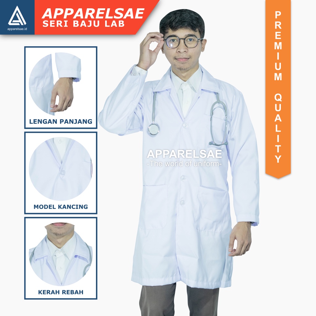 Jual JAS LAB / JAS LABORATORIUM BISA BORDIR / JAS PRAKTEK LENGAN ...