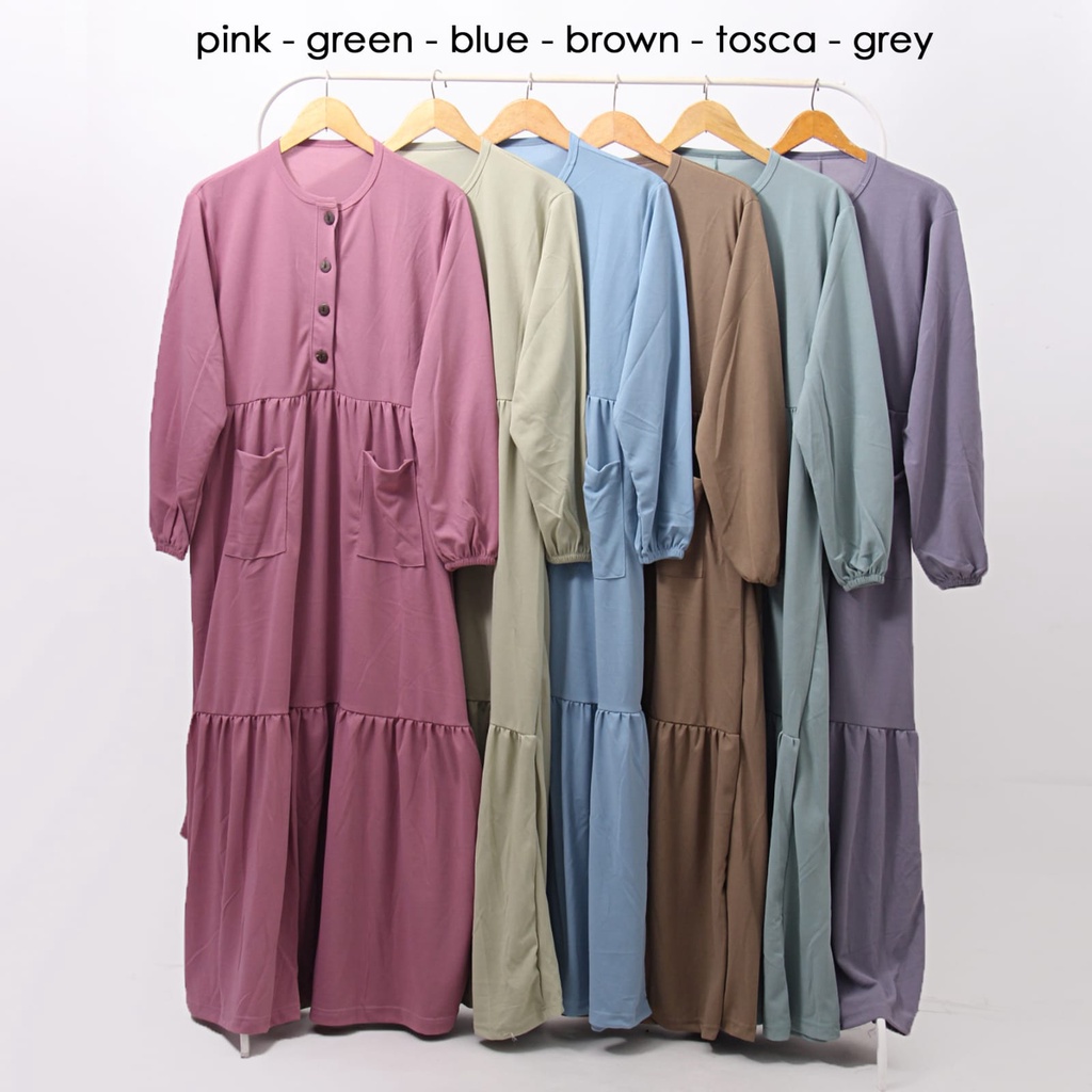 Jual Gamis busui kancing aktif rempel 2 susun bersaku tali pinggang ...