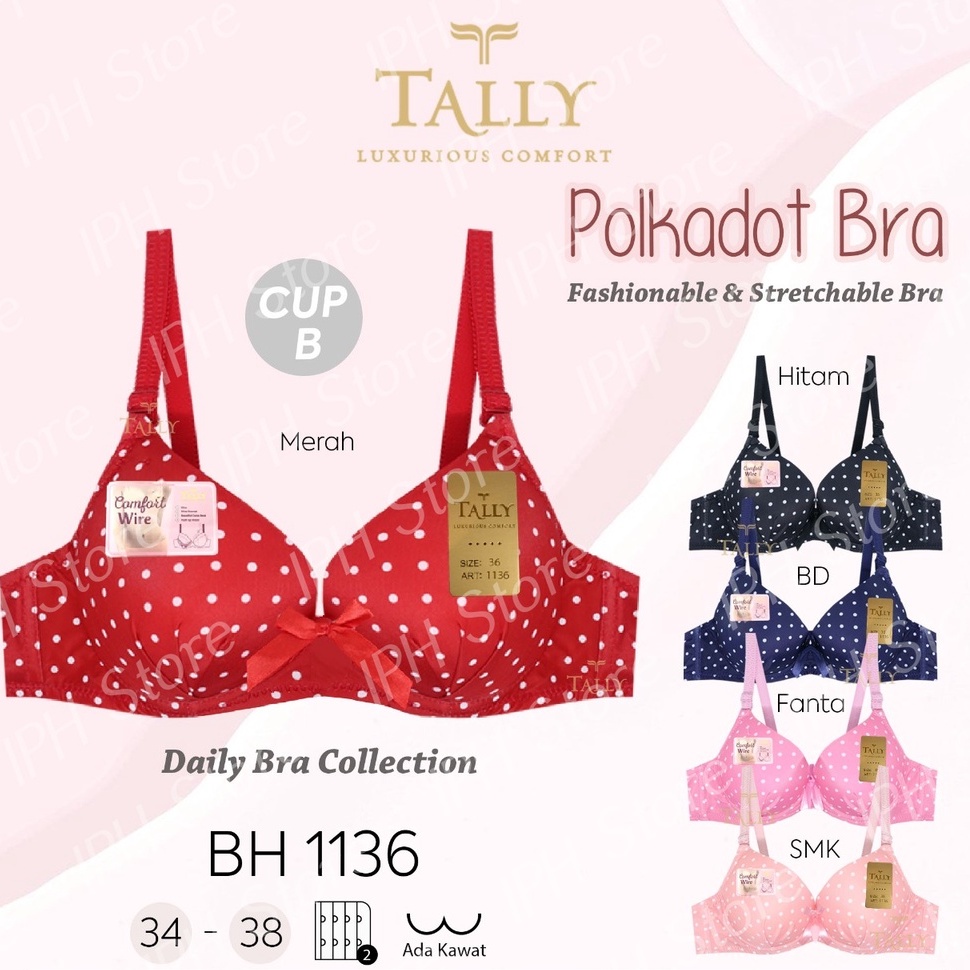 Jual Bra / BH Tally 1136 (Cup B, Pakai Kawat, Busa Tebal, Kait 2 ...