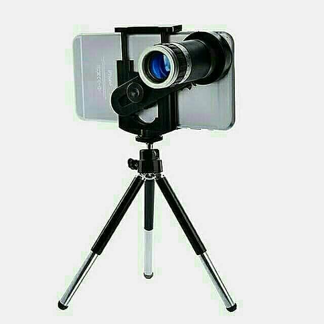 Lensa Telezoom Tele 8x Zoom Free Mini Tripod Manual Focus Untuk HP ...