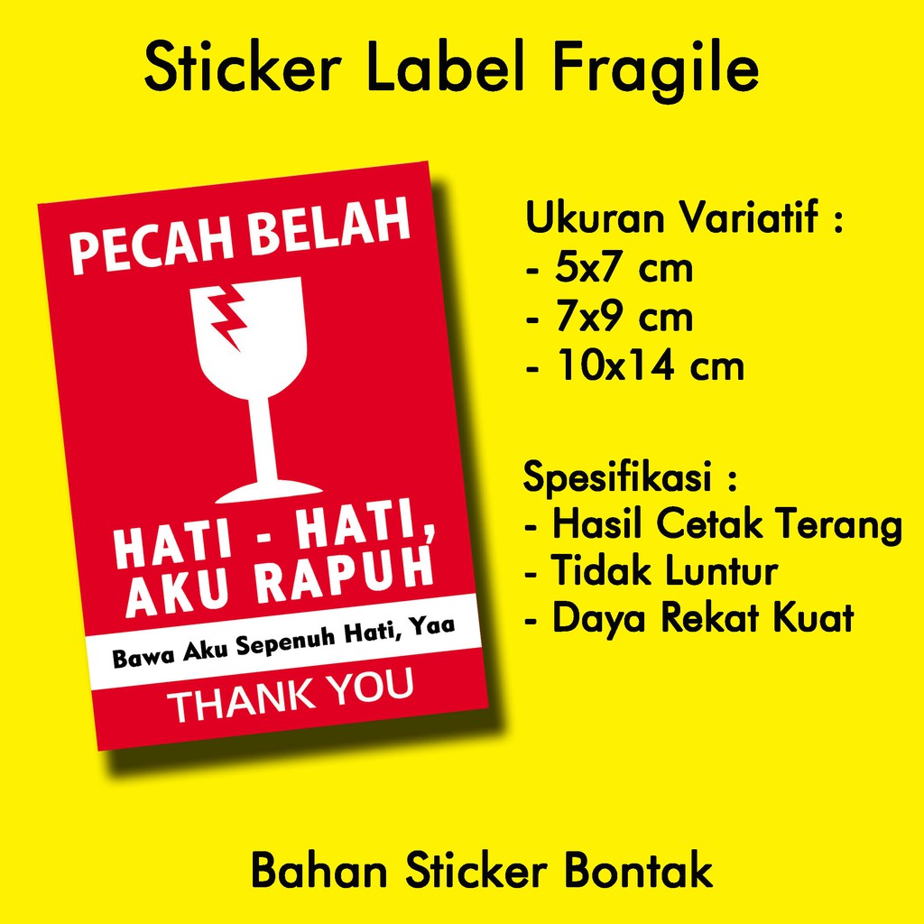 Jual sticker fragile, stiker fragile,label sticker pecah belah fragile ...