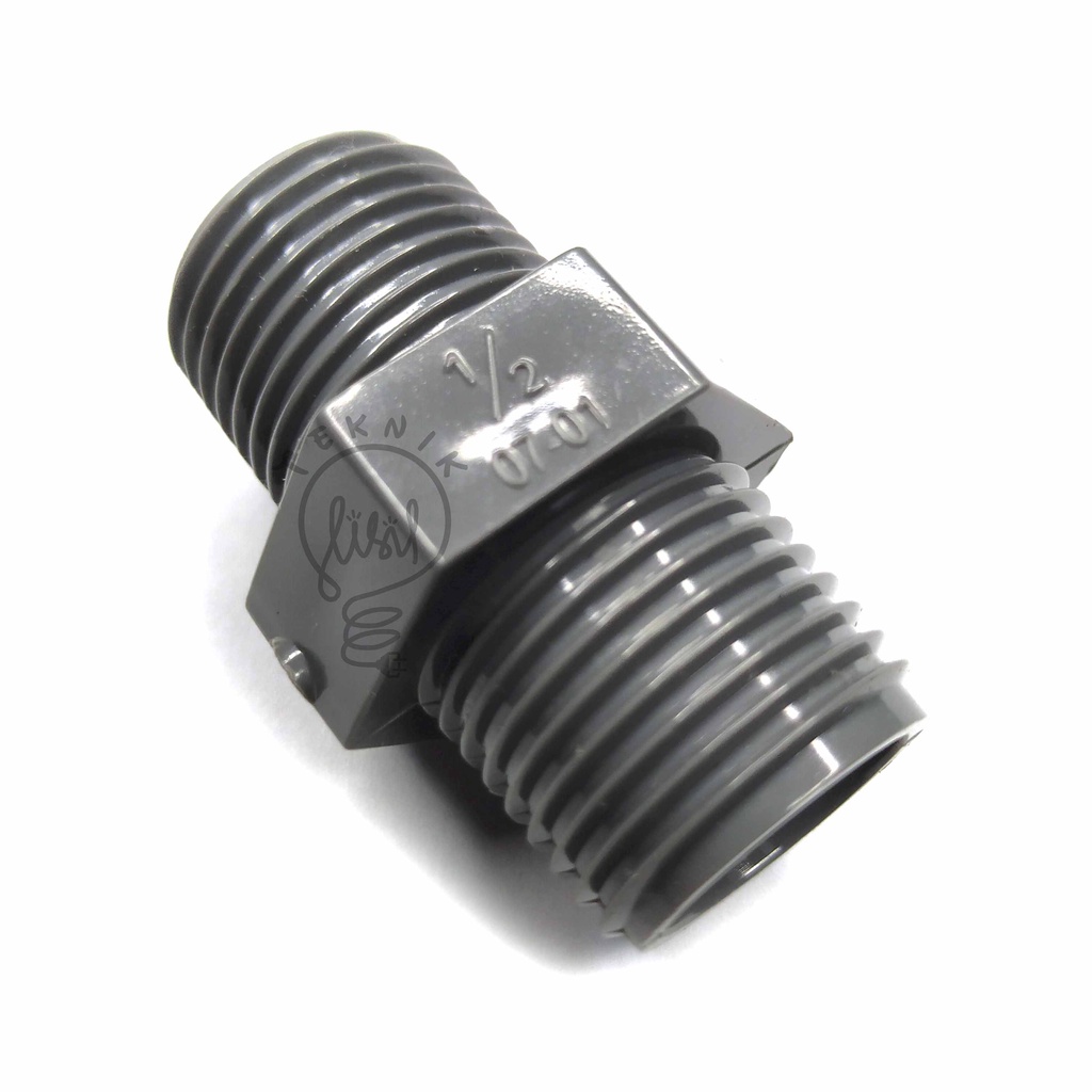Jual DOUBLE NEPPLE NIPEL NIPPLE DRAT 1/2 INCH 0,5 INCH PVC RUCIKA PIPA FITTING PIPA AIR POMPA ...