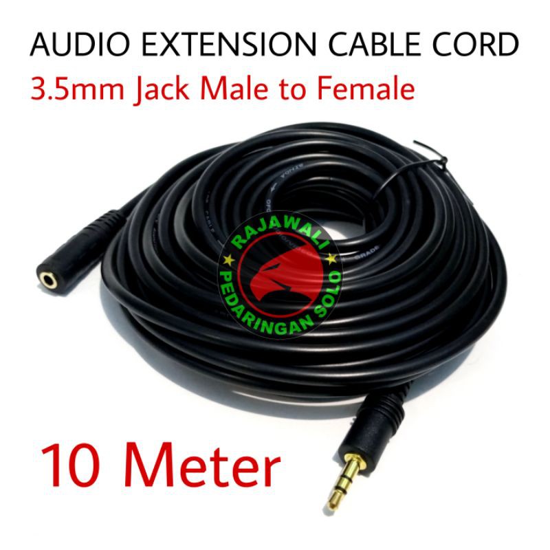 Jual KABEL AUDIO EXTENSION 10m JACK 3.5mm MALE TO FEMALE PERPANJANGAN ...