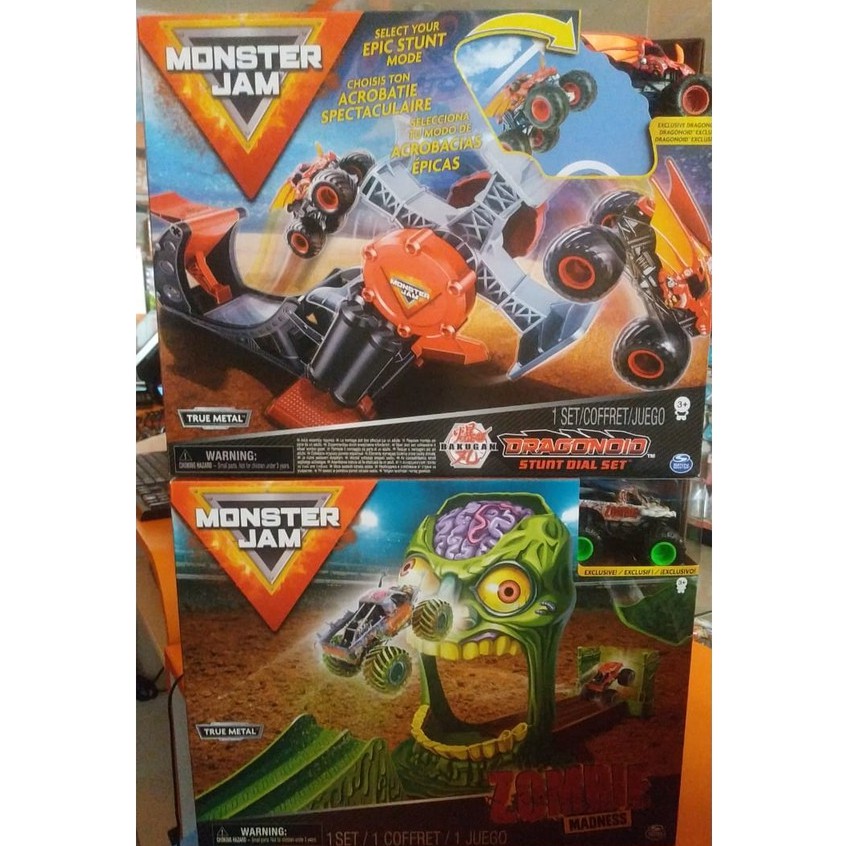 Jual Monster Jam Dragonoid stunt dial set / Zombie madness main mobil ...
